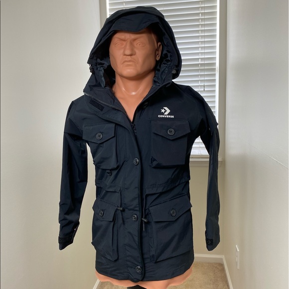 Converse | Jackets & Coats | Converse Utility Jacket Field Black Mens ...